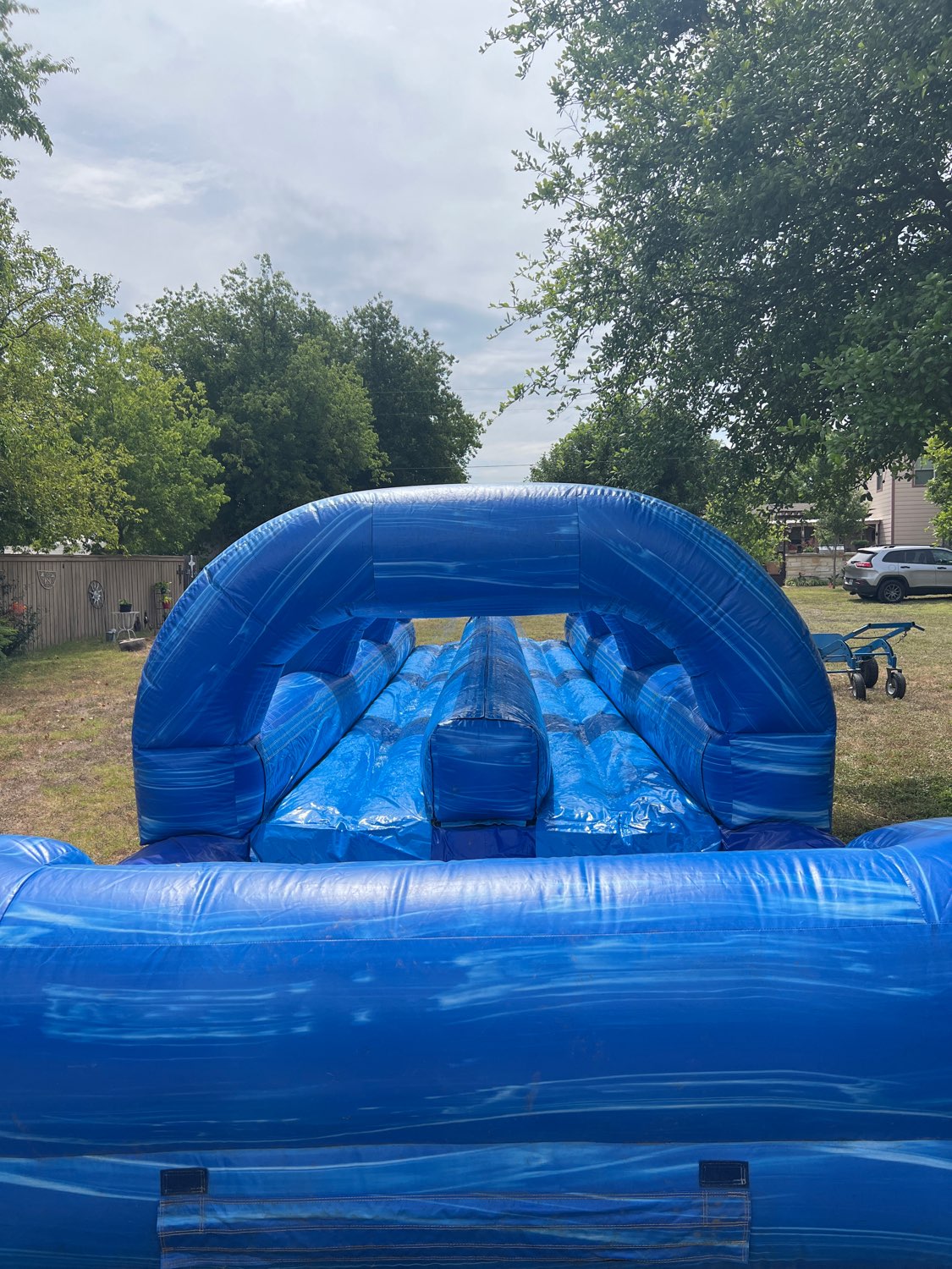 34' Blue Marble Double Lane Slip & Slide Rental | Sandi's Moonwalks